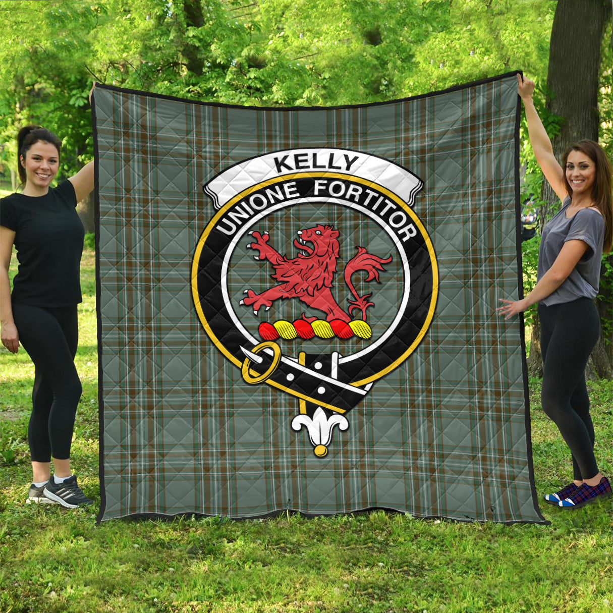 Kelly Dress Tartan Quilt with Family Crest