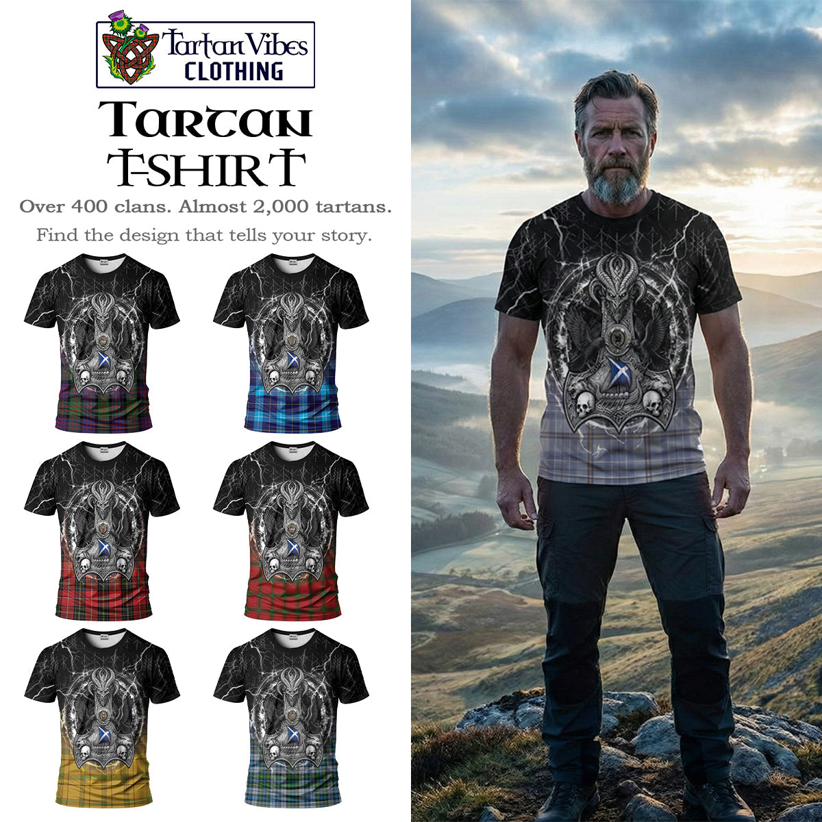 Celtic Odin's Raven Legacy - Norse Viking Scottish Heritage Apparel ...