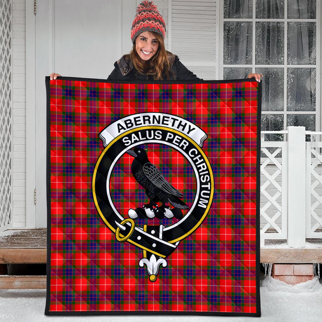 Abernethy Tartan Quilt with Family Crest