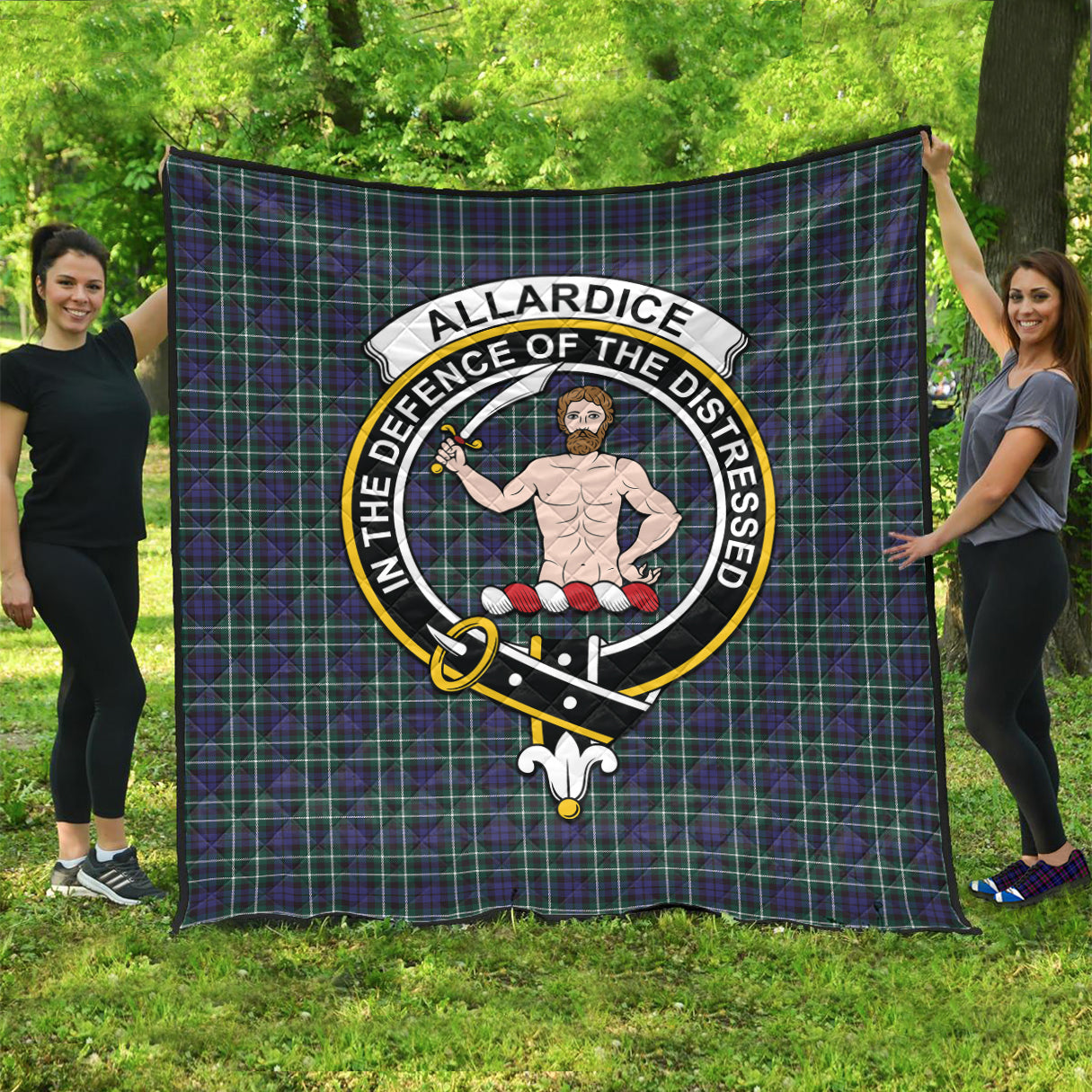 Allardice Tartan Quilt with Family Crest