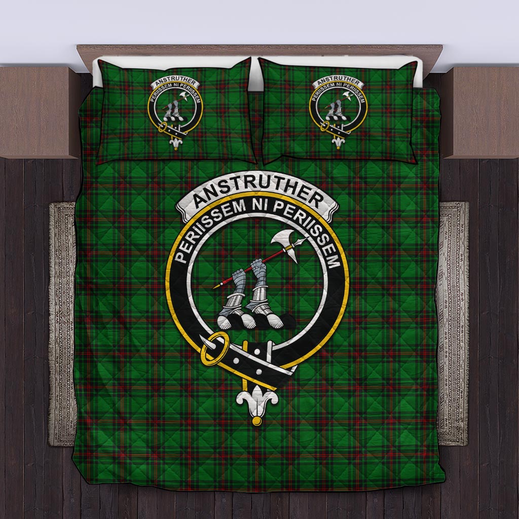 Anstruther Tartan Quilt Bed Set with Family Crest