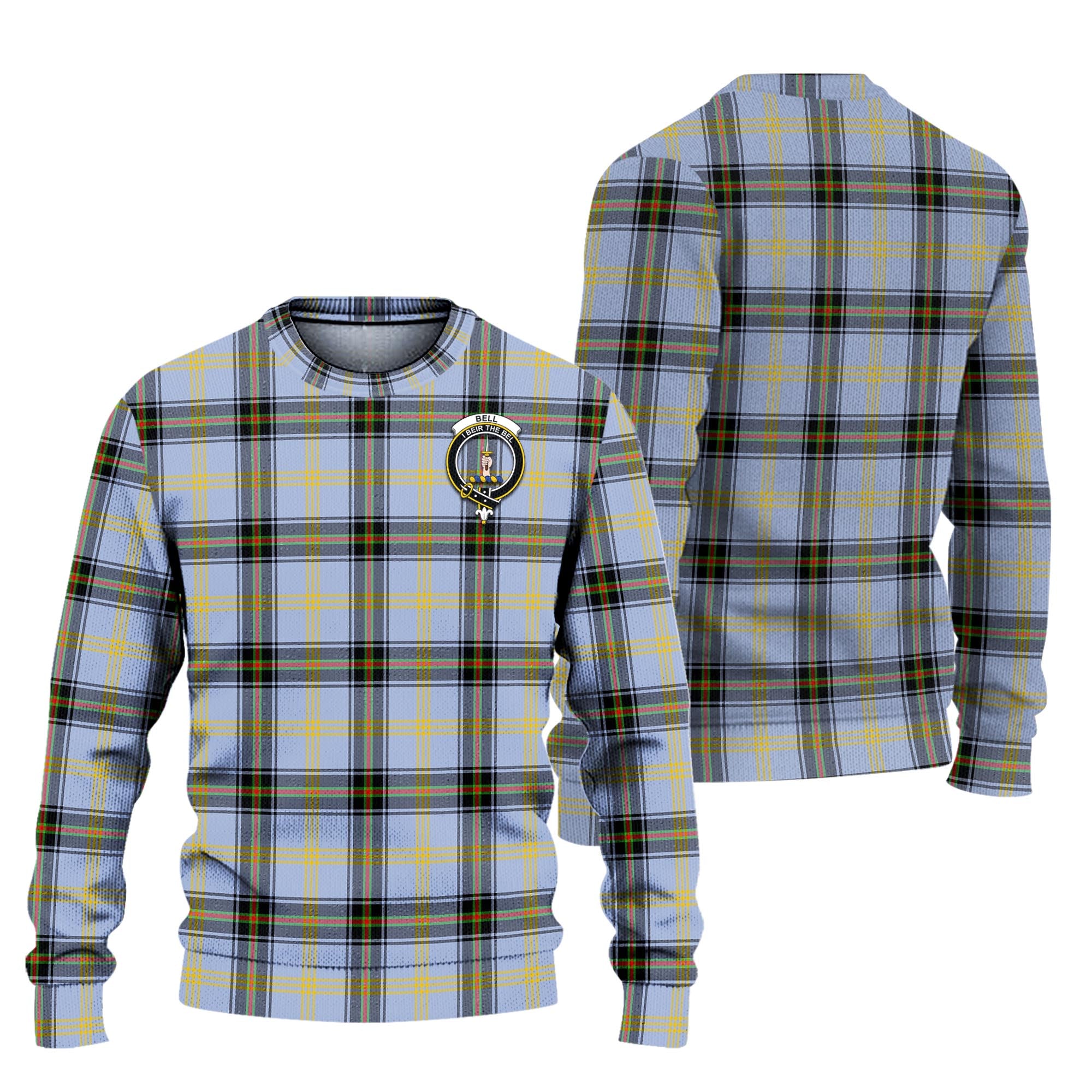 Bell Tartan Knitted Sweater with Family Crest – Tartan Vibes Clothing