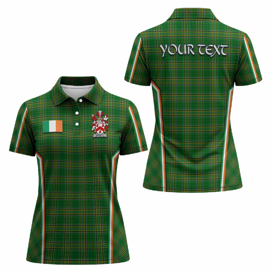Bennett Irish Clan Coat of Arm Tartan Women Polo Shirt Flag Style ...