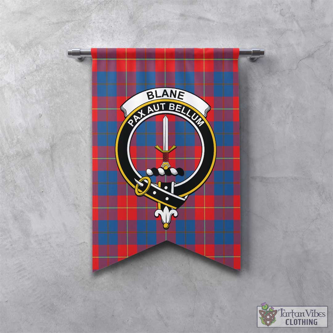 Blane Tartan Gonfalon, Tartan Banner with Family Crest