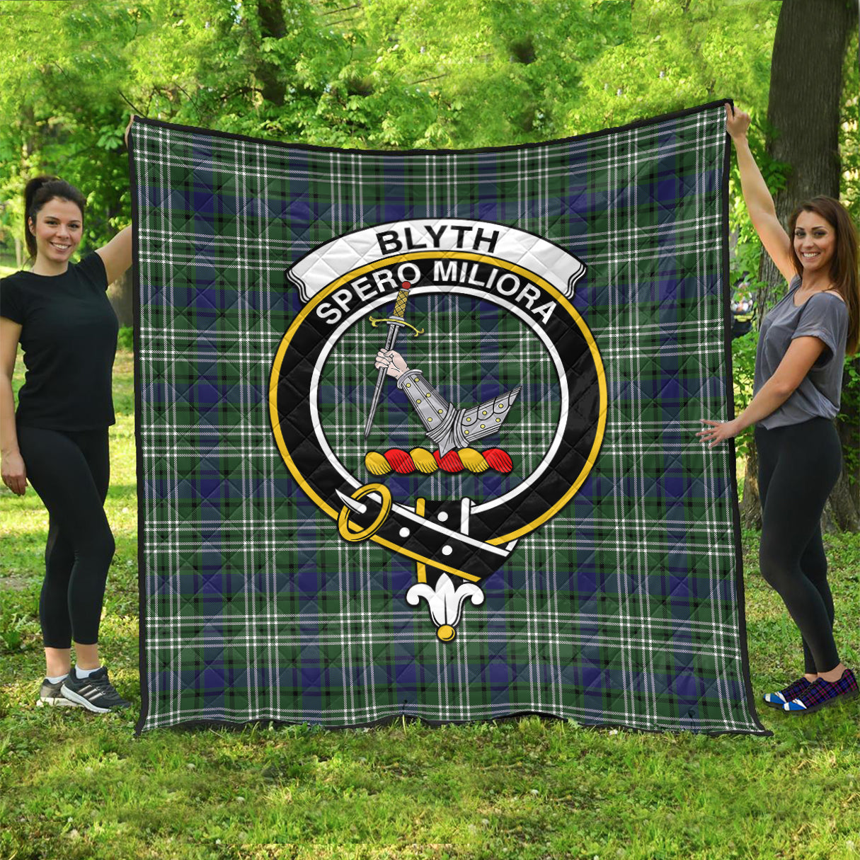 Blyth Tartan Quilt with Family Crest