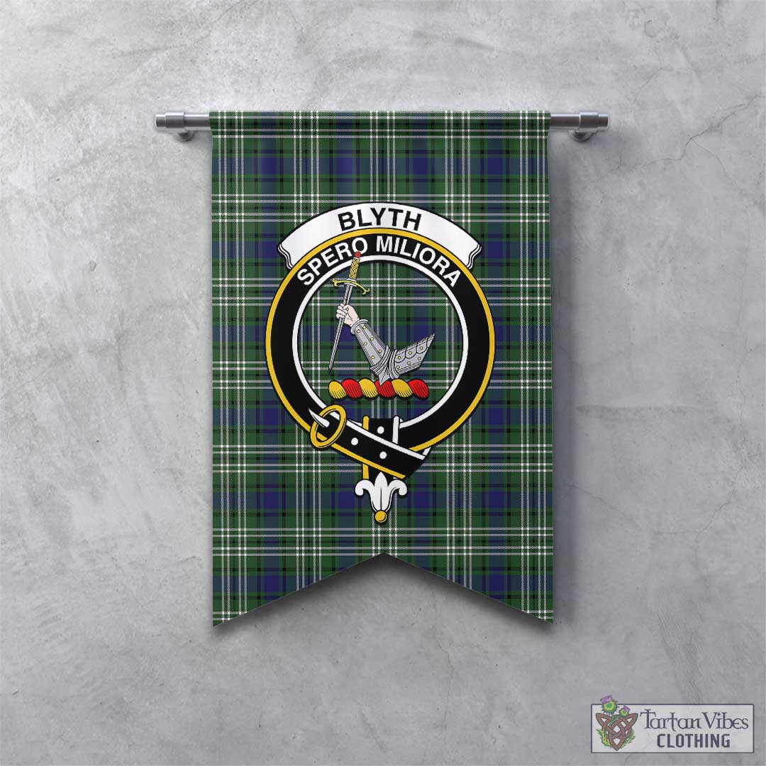 Blyth Tartan Gonfalon, Tartan Banner with Family Crest