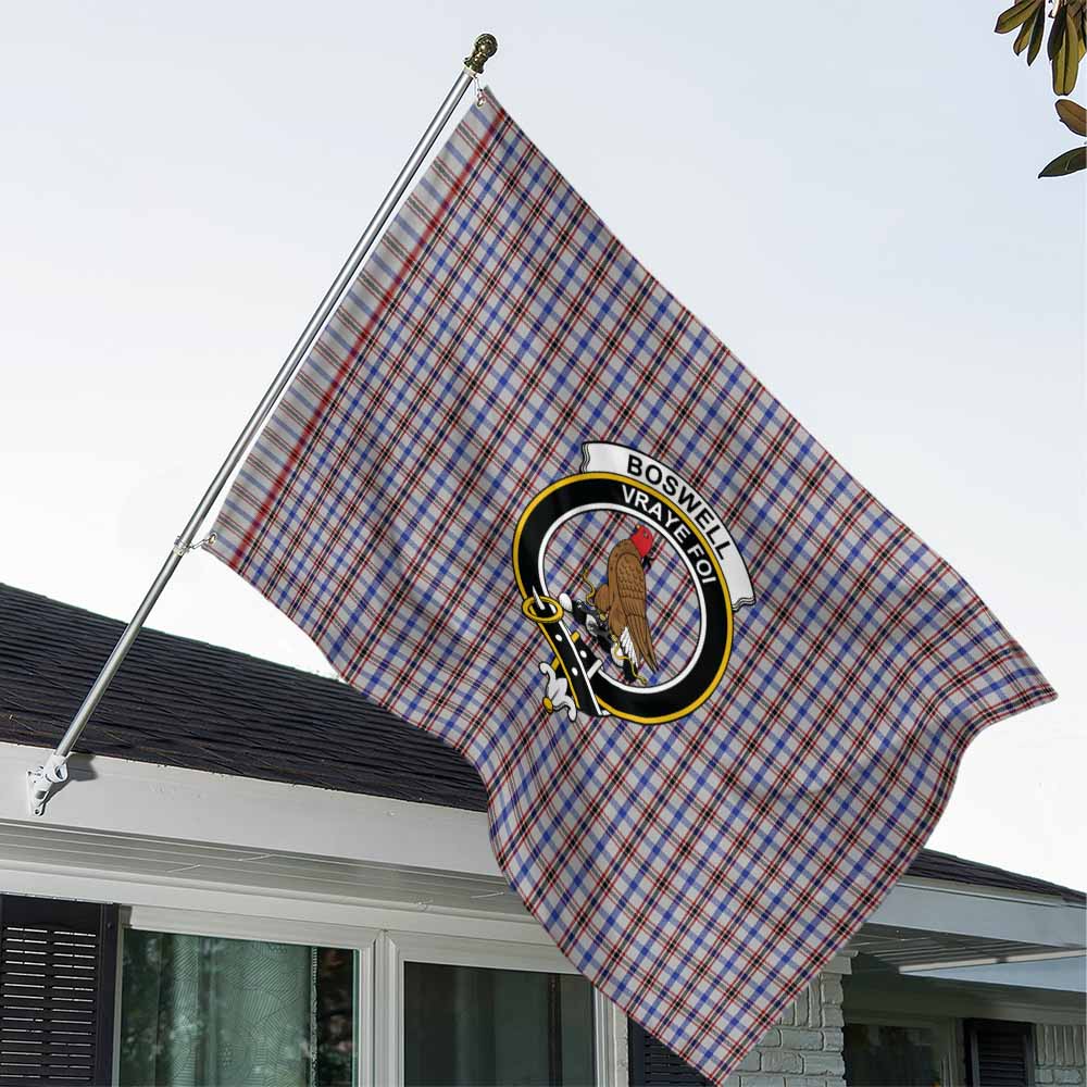 Boswell Tartan House Flag with Family Crest