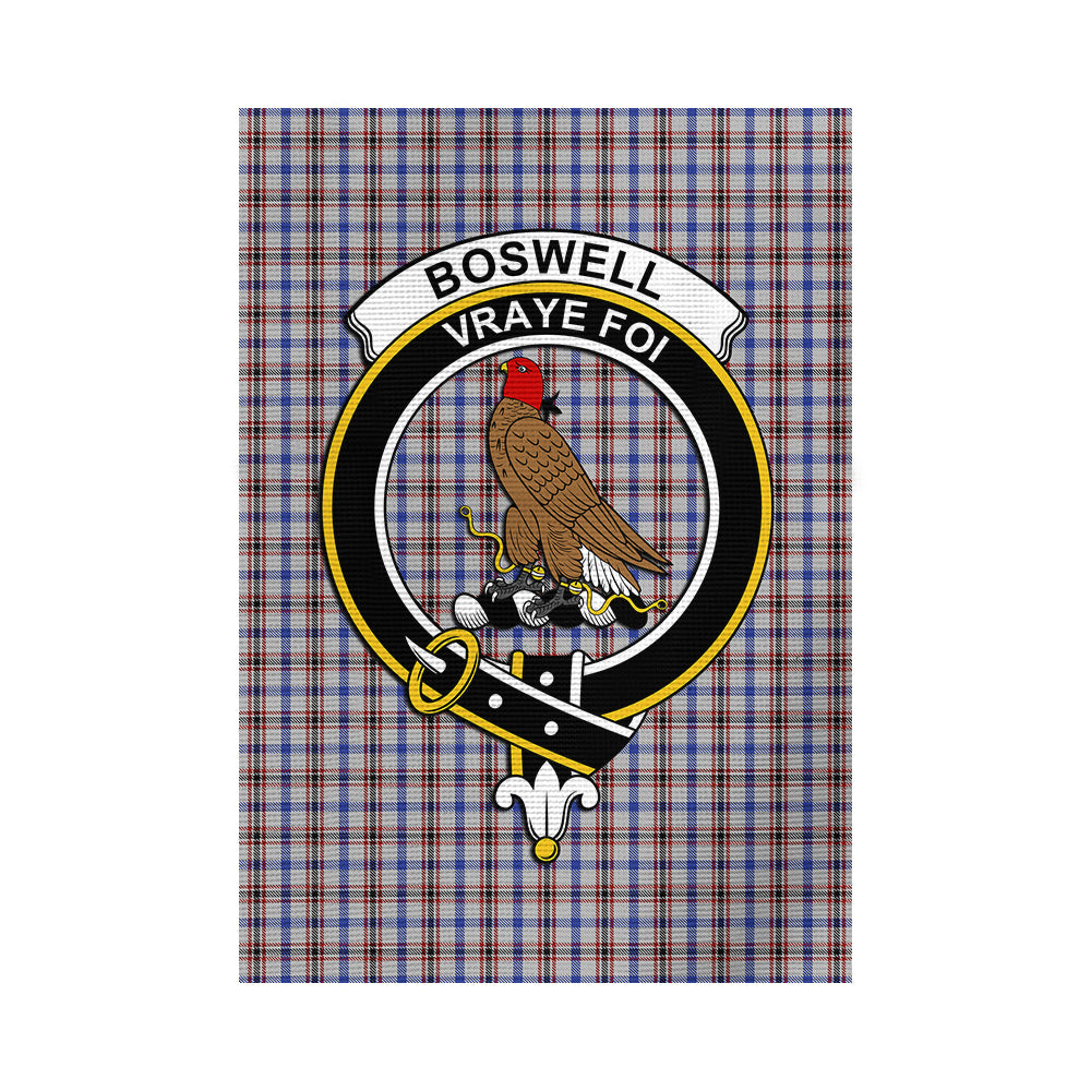 Boswell Tartan Garden Flag with Family Crest
