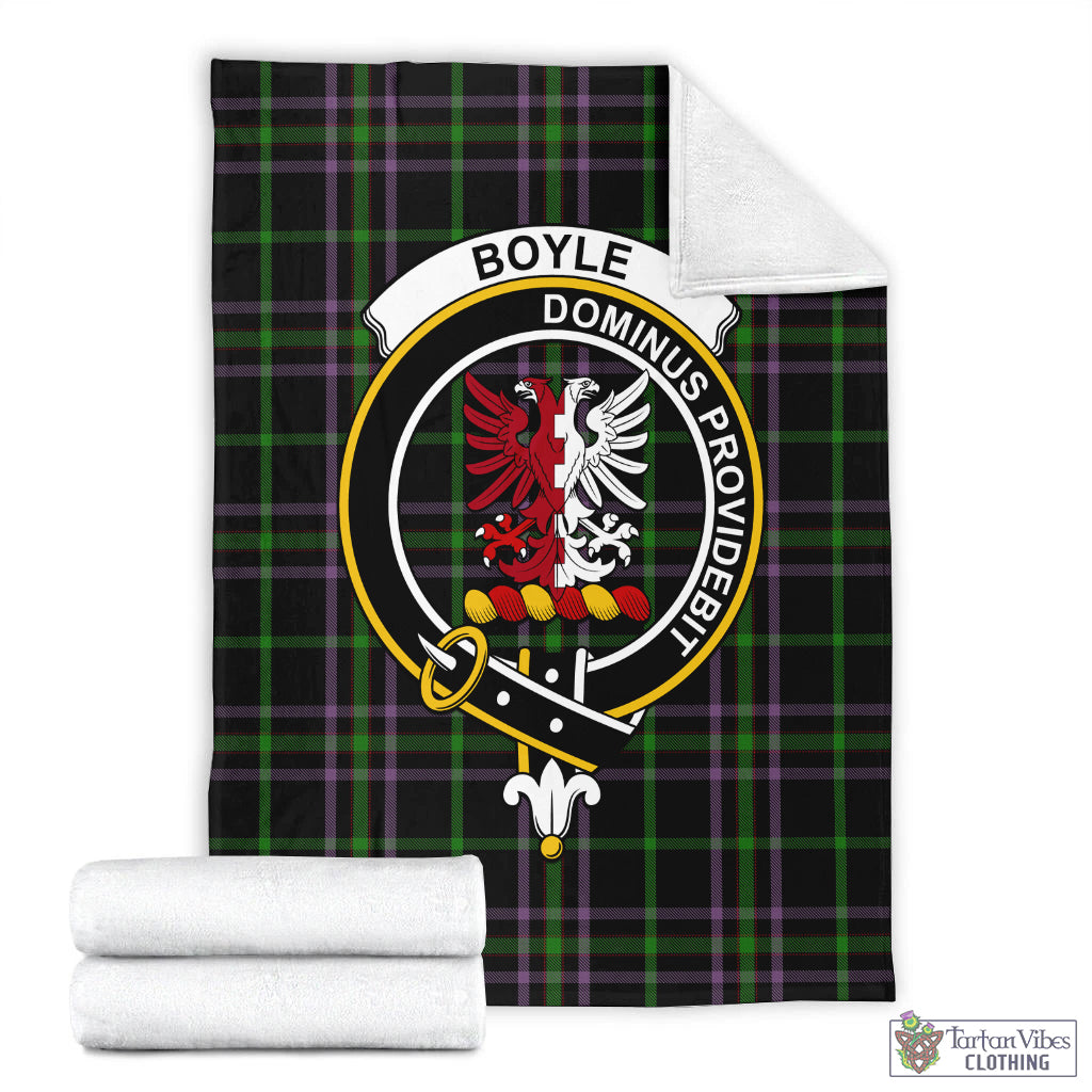 Boyle (Owen Boyle) Tartan Blanket with Family Crest