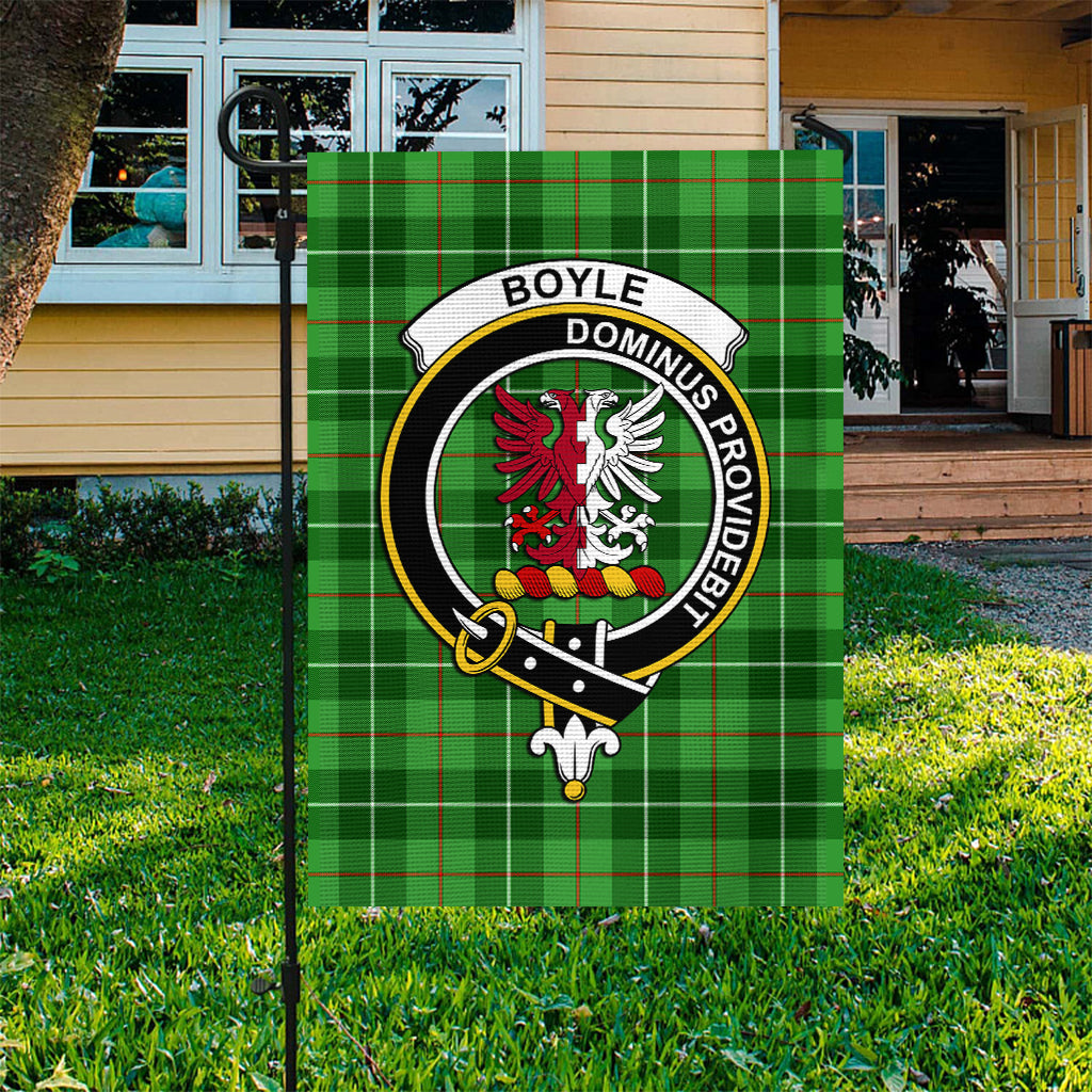Boyle Tartan Garden Flag with Family Crest