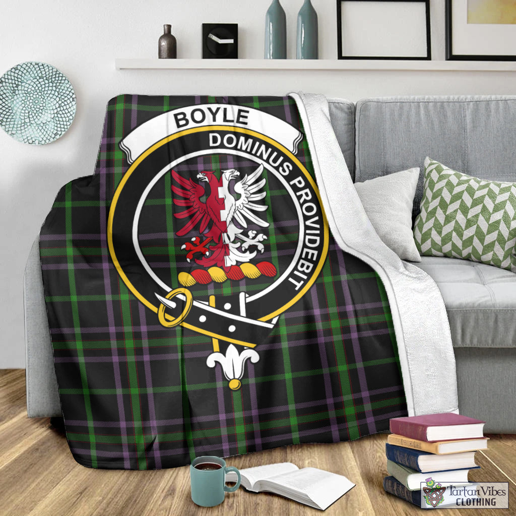 Boyle (Owen Boyle) Tartan Blanket with Family Crest