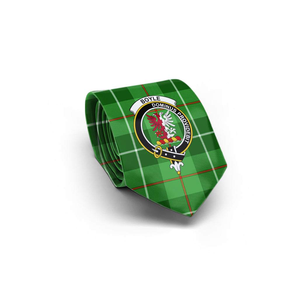 Boyle Tartan Classic Necktie with Family Crest