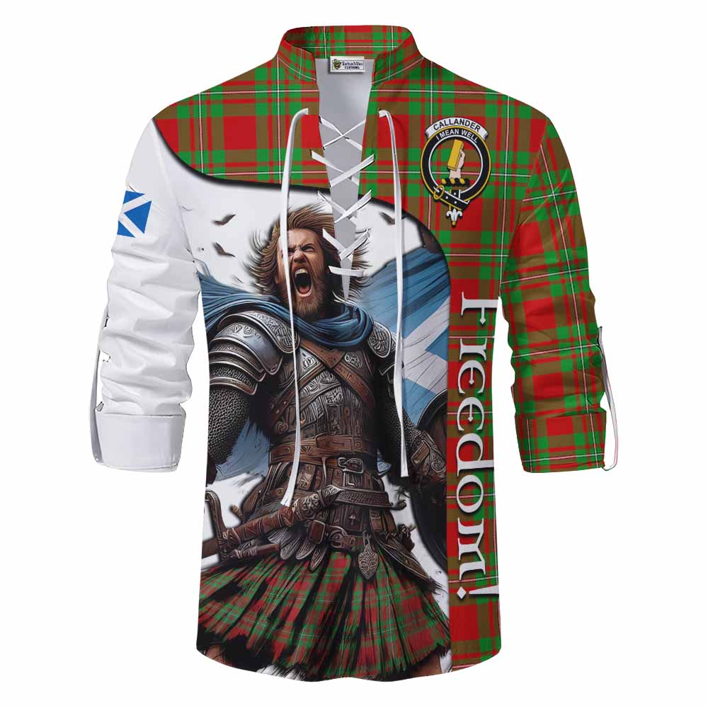 Callander Crest Tartan Ghillie Kilt Shirt Inspired by the Freedom of S