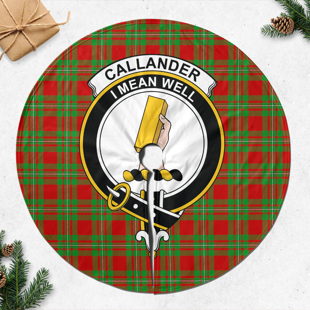 Callander Tartan Christmas Tree Skirt with Family Crest