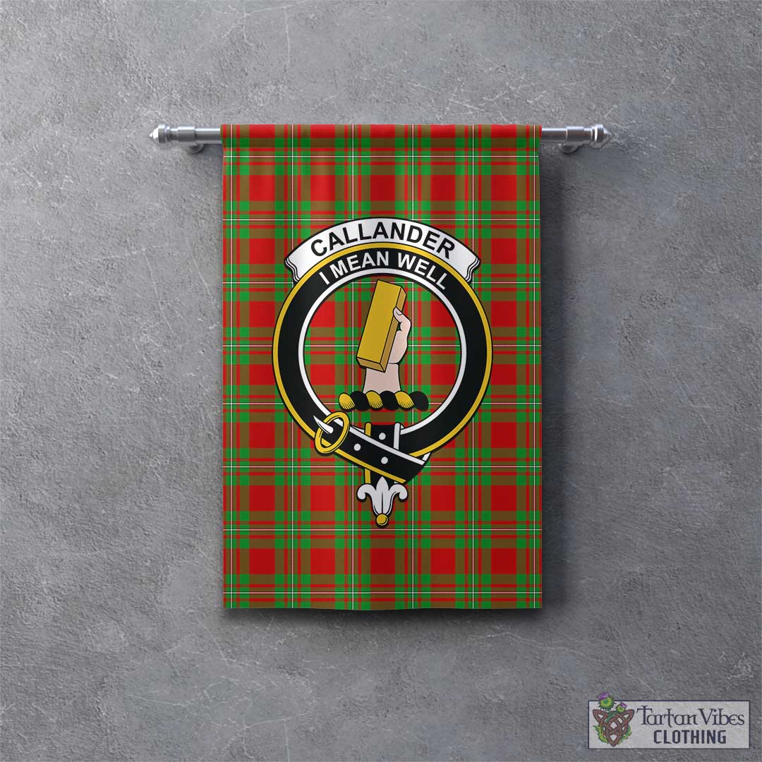 Callander Tartan Gonfalon, Tartan Banner with Family Crest