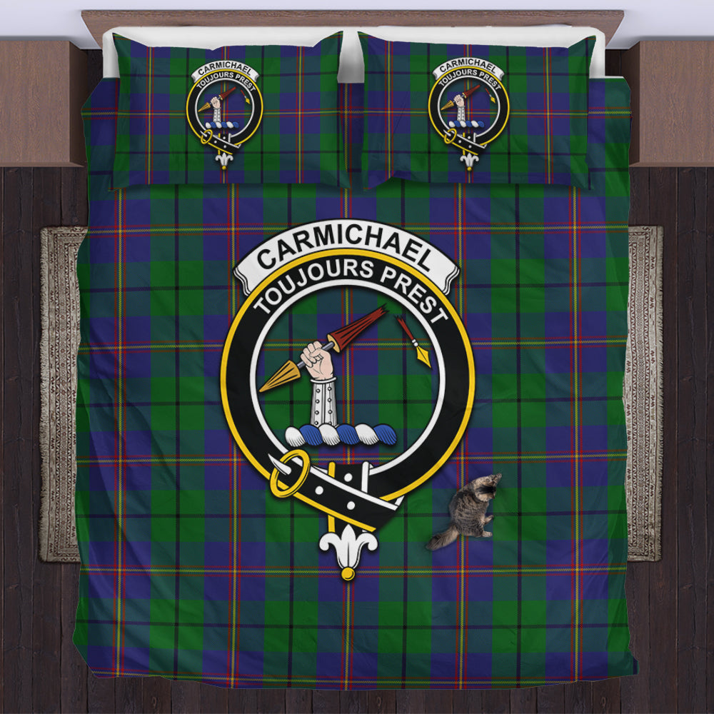 Carmichael Tartan Bedding Set with Family Crest