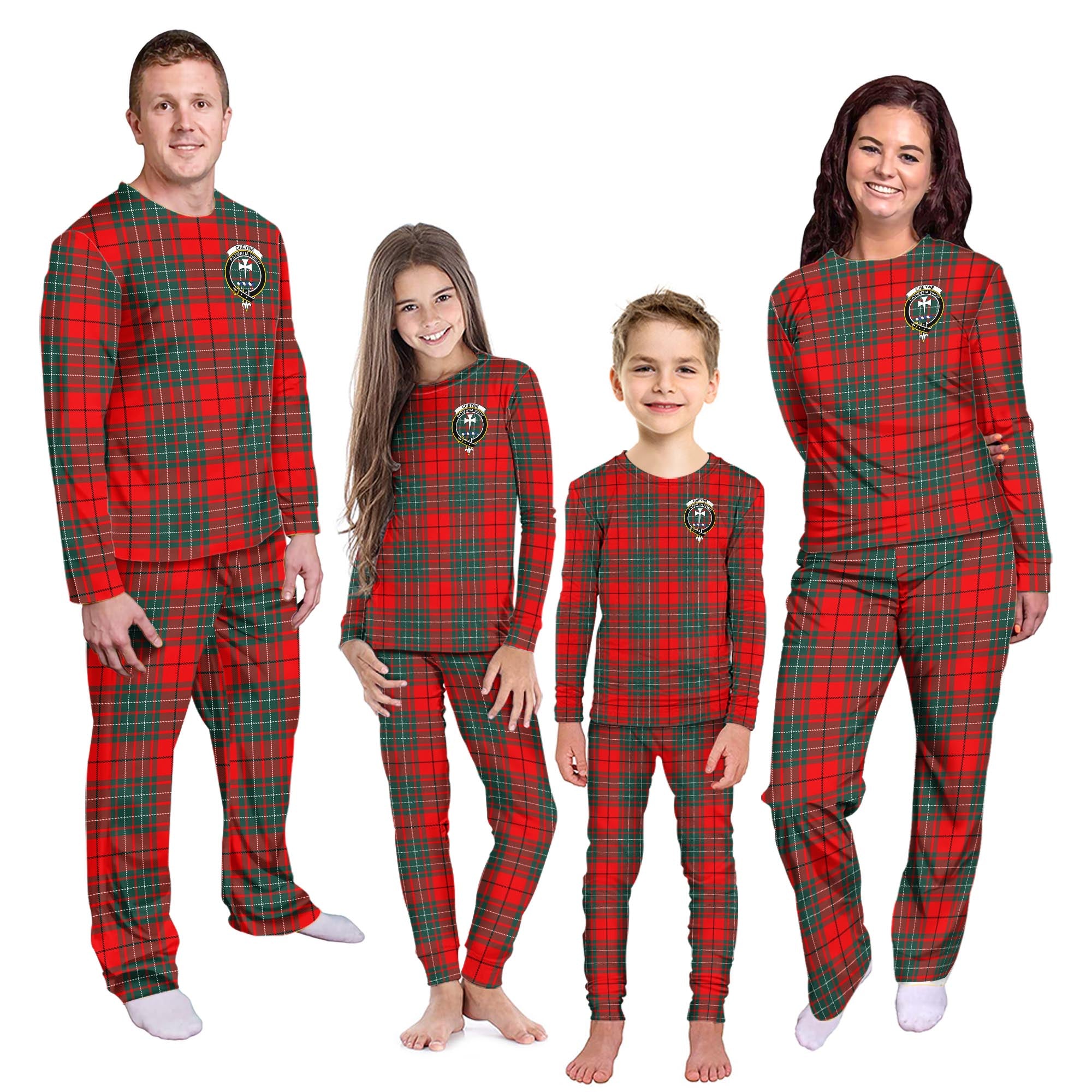 Cheyne Tartan Pajamas Family Set with Family Crest | Tartan Vibes Clothing