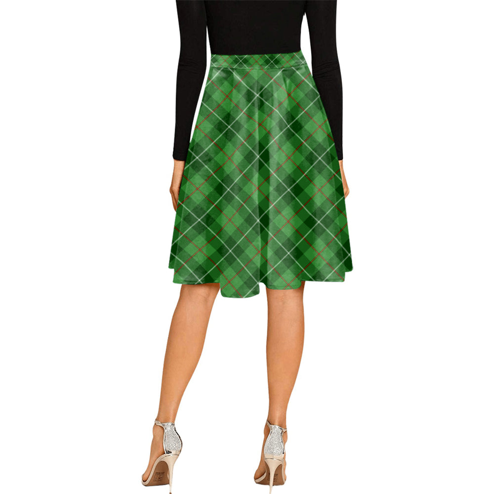 Clephane (Clephan) Tartan Melete Pleated Midi Skirt Cross Style