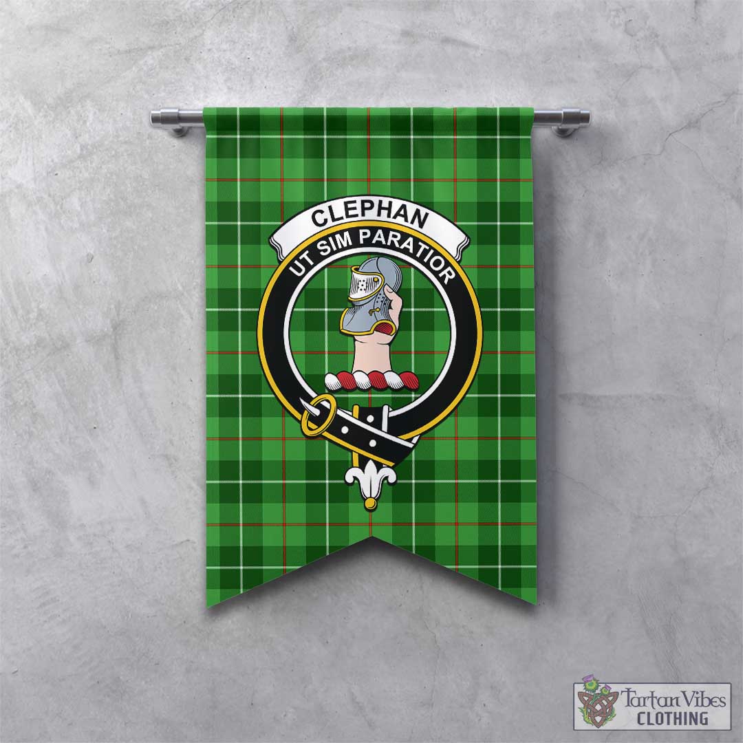 Clephan Tartan Gonfalon, Tartan Banner with Family Crest