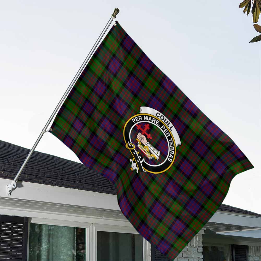 Coull Tartan House Flag with Family Crest