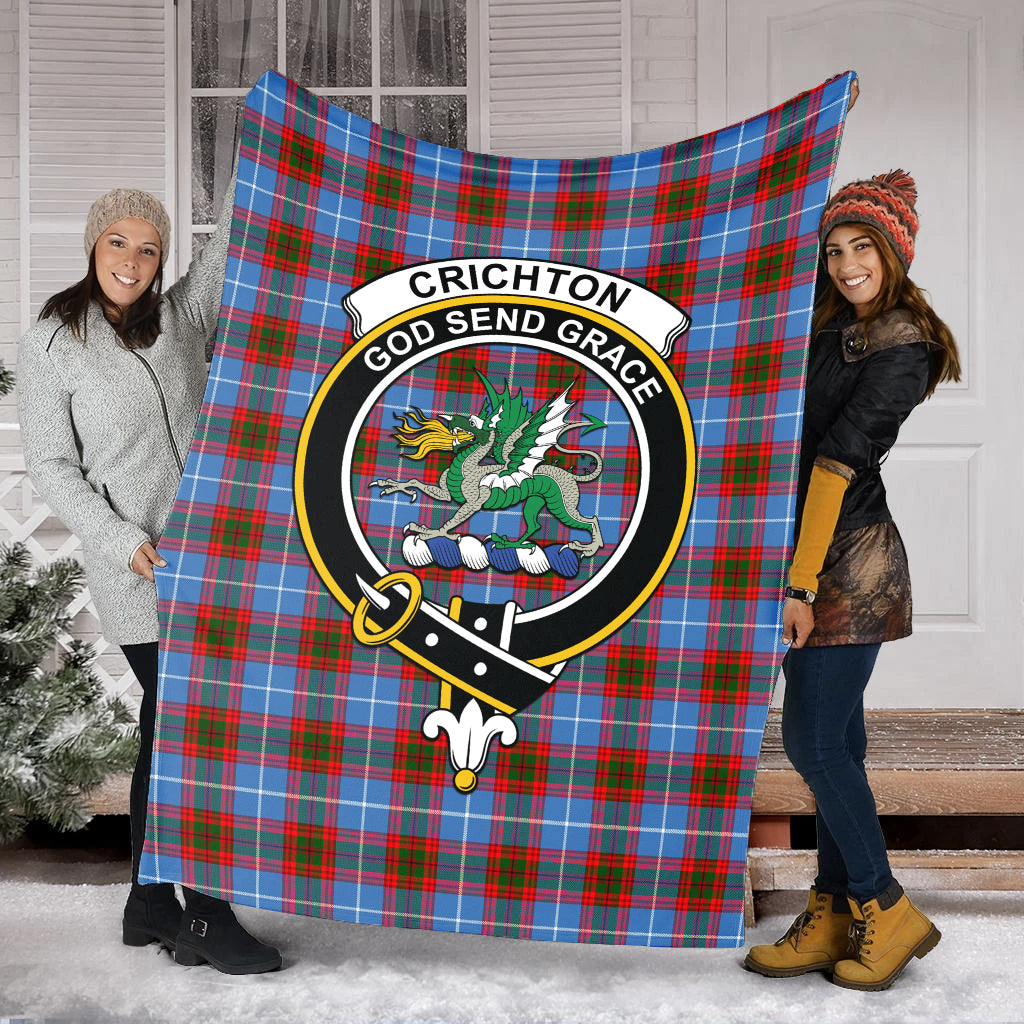 Crichton (Crighton) Tartan Blanket with Family Crest
