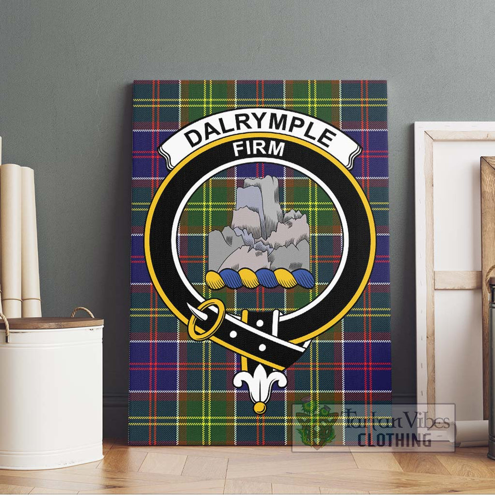 Dalrymple Tartan Canvas Print Wall Art with Family Crest