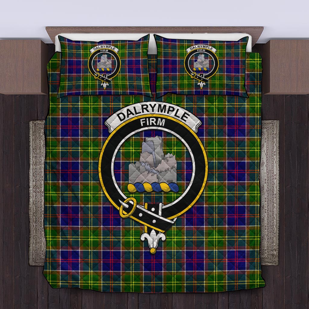 Dalrymple Tartan Quilt Bed Set with Family Crest