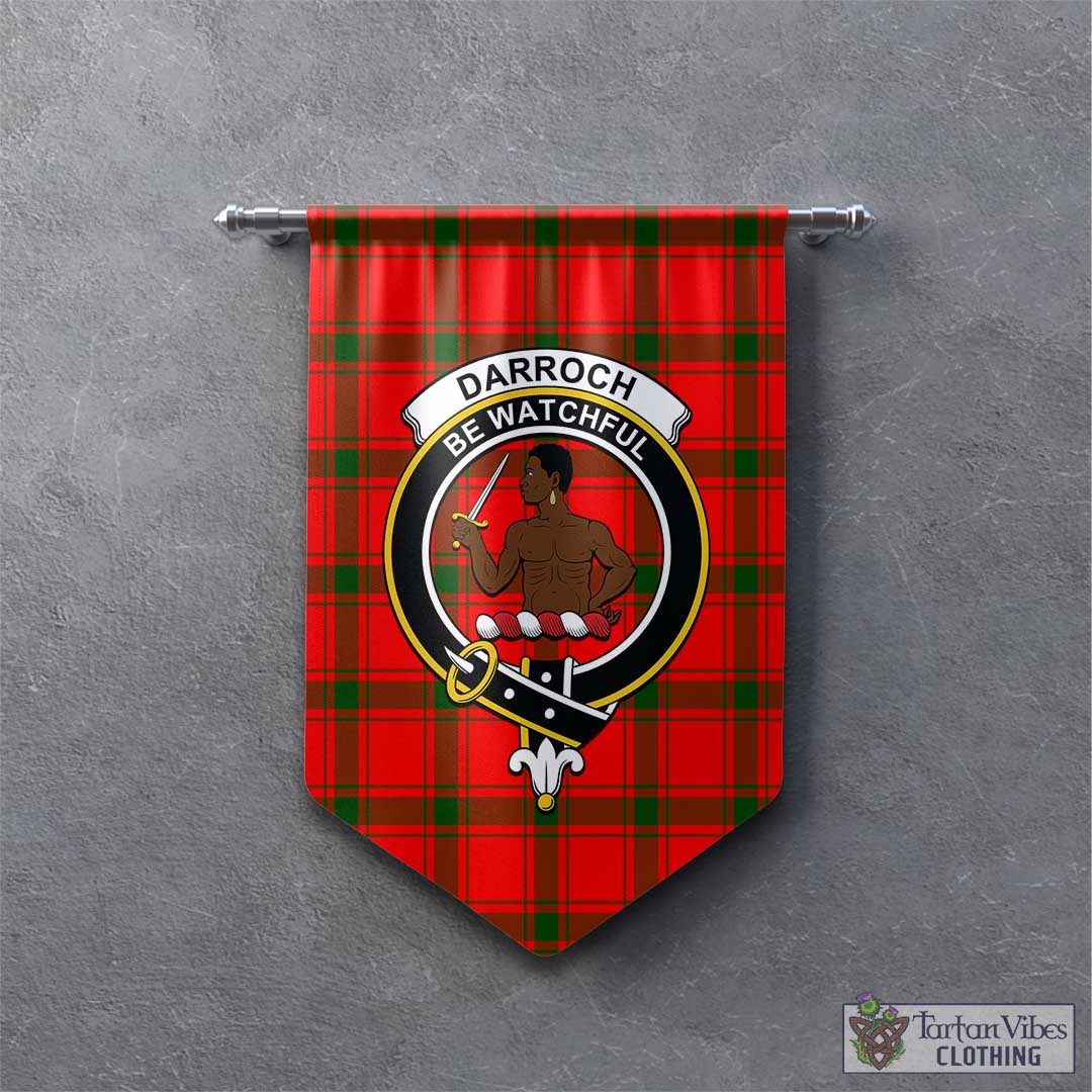 Darroch Tartan Gonfalon, Tartan Banner with Family Crest
