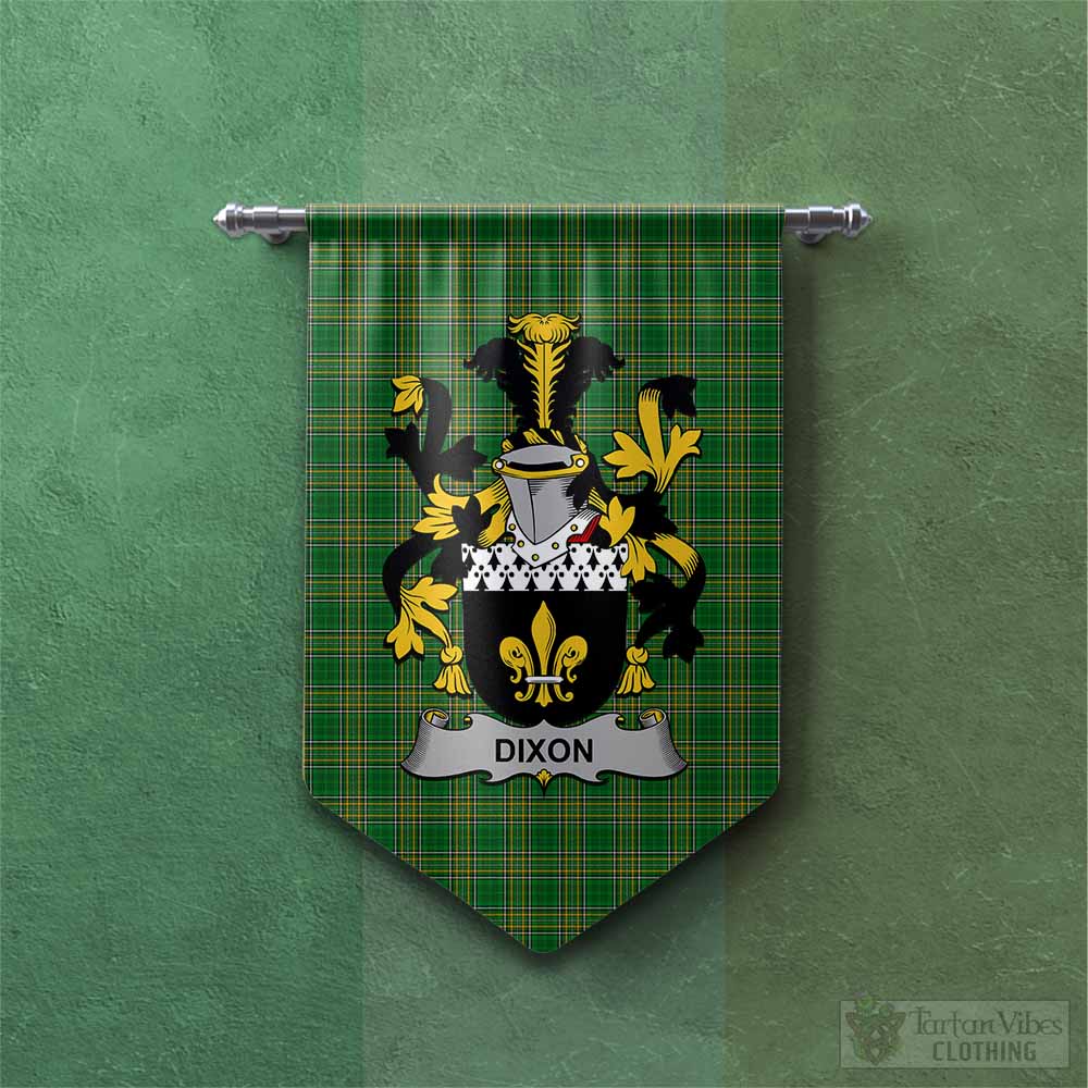 Dixon Irish Clan Tartan Gonfalon, Tartan Banner with Coat of Arms