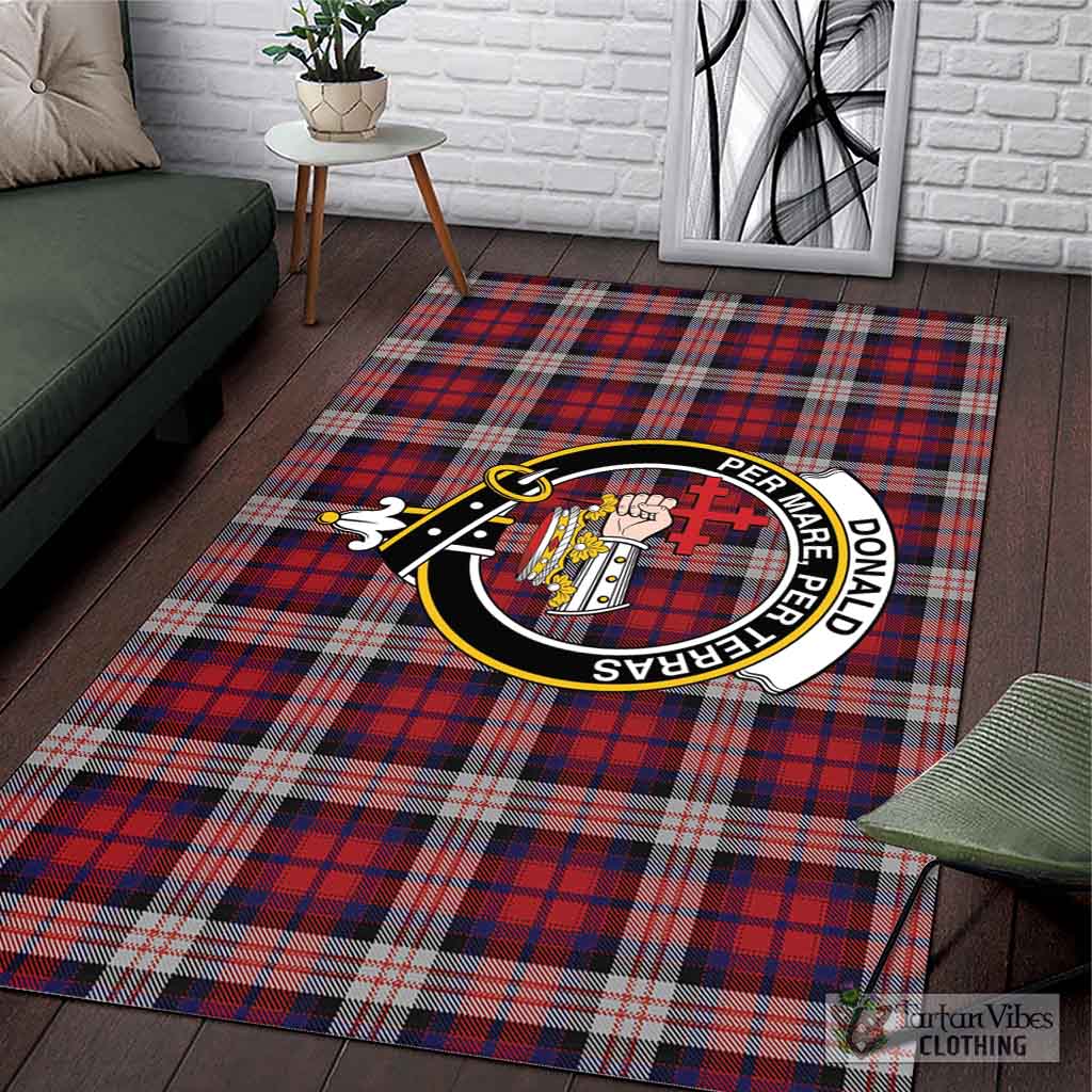Donald Dress Irish Tartan Area Rug with Family Crest