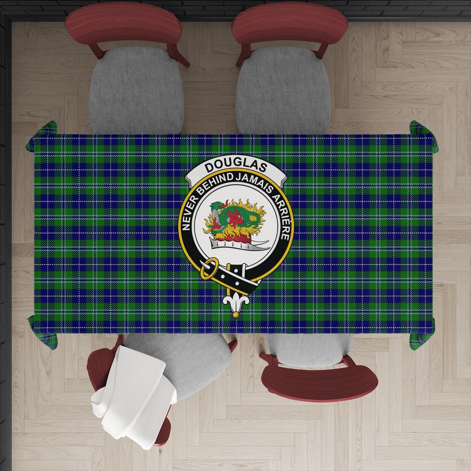 Douglas Tartan Tablecloth with Family Crest