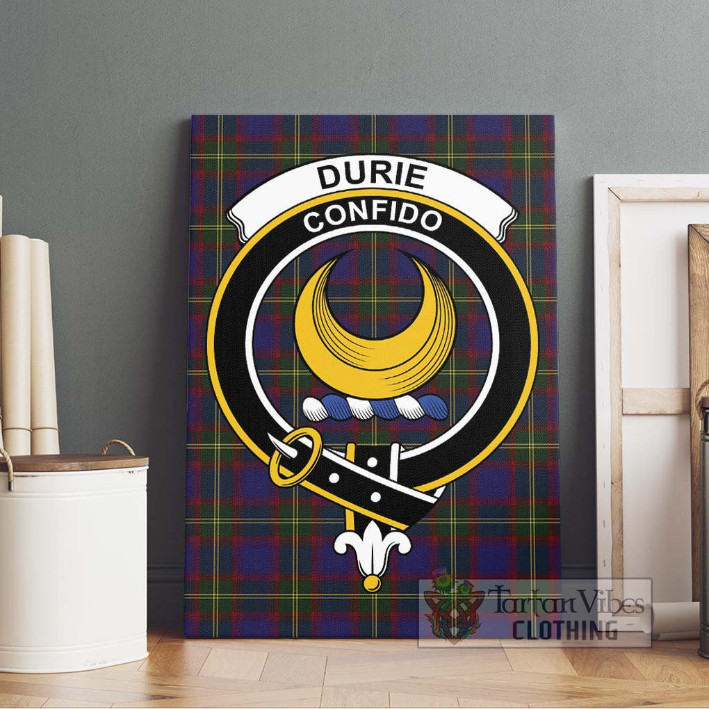 Durie Tartan Canvas Print Wall Art with Family Crest