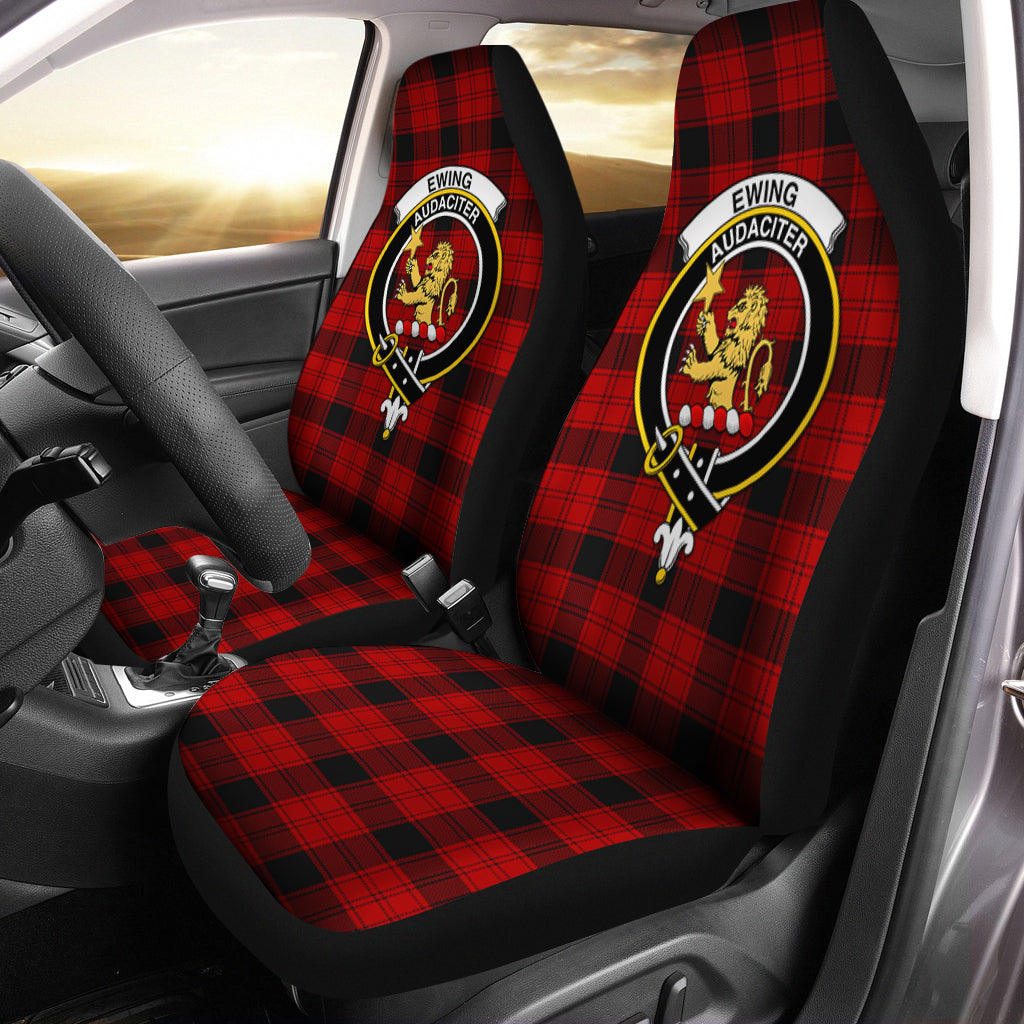Ewing Tartan Car Seat Cover with Family Crest