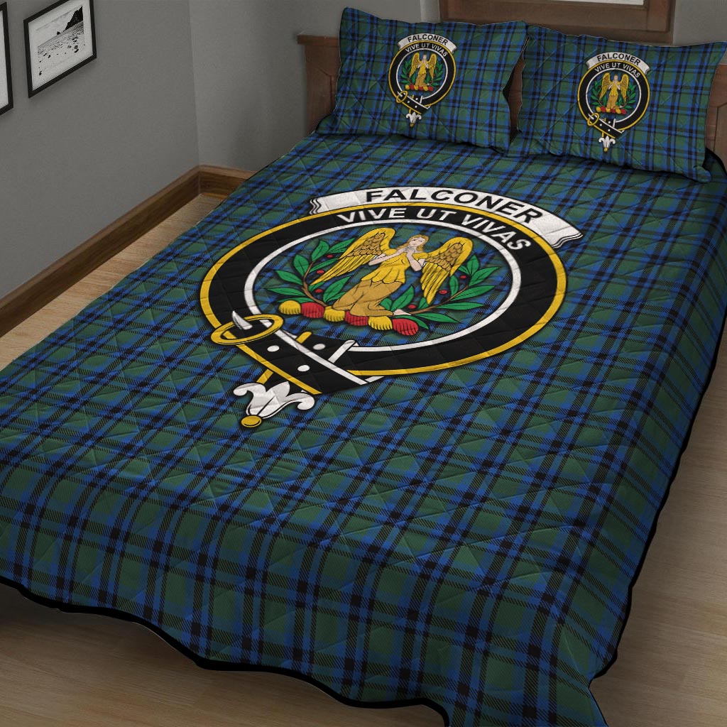Falconer Tartan Quilt Bed Set with Family Crest