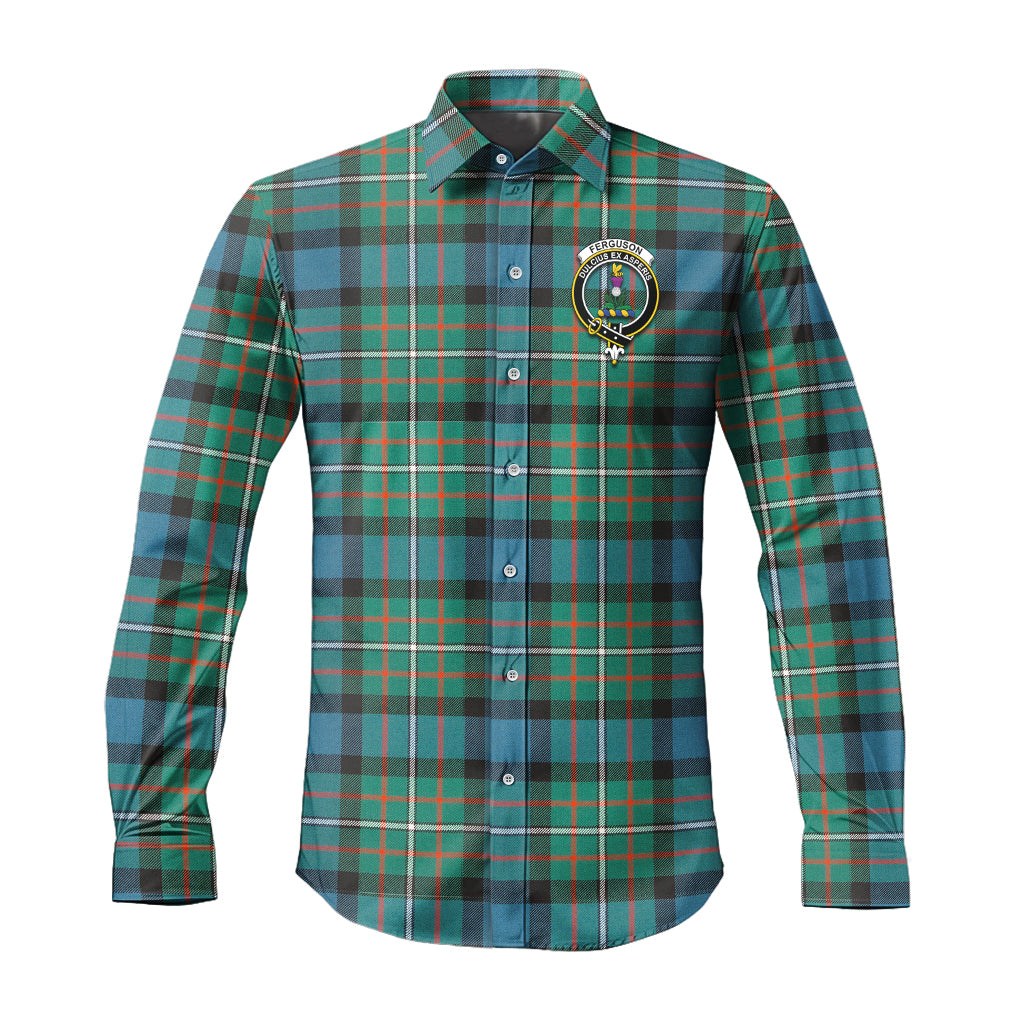 Ferguson (Fergusson) Tartan Long Sleeve Button Up Shirt with Family Cr