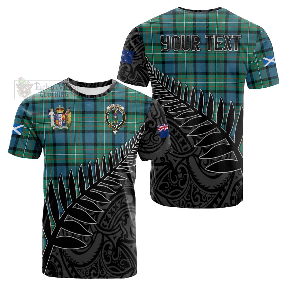 Ferguson (Fergusson) Crest Tartan Cotton T-shirt with New Zealand Silv