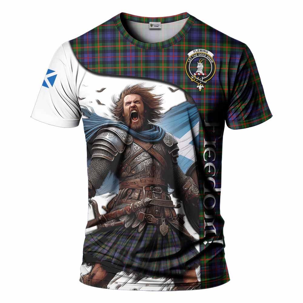 Fleming Crest Tartan T-Shirt Inspired by the Freedom of Scottish Warri
