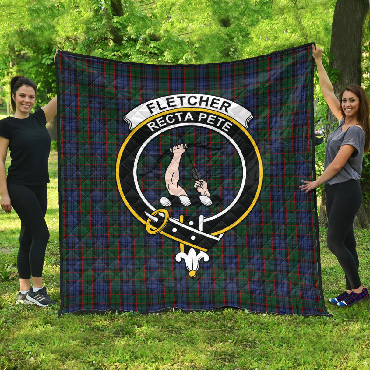 Fletcher Tartan Quilt with Family Crest