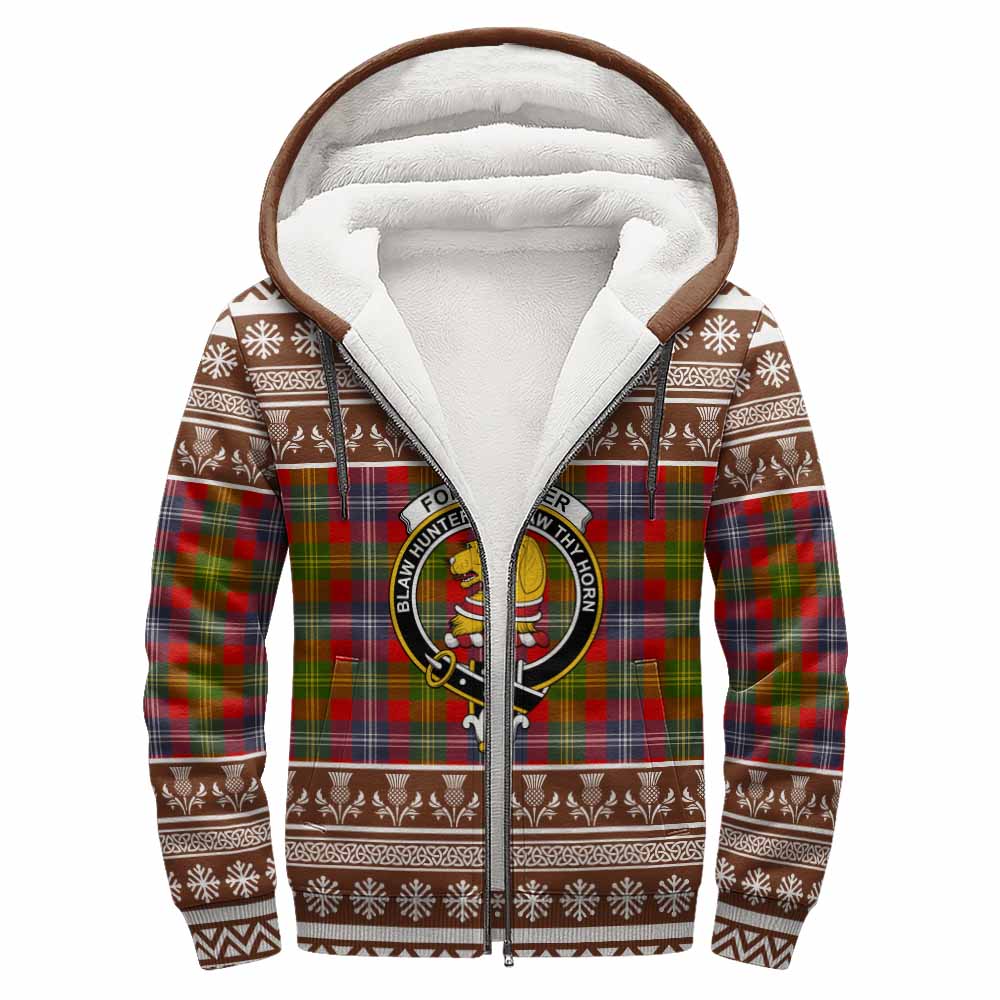 Forrester (Foster) Clan Tartan Christmas Fleece Hoodie with Family Cre