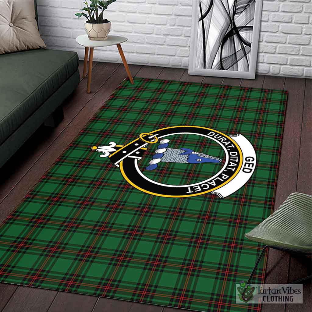 Ged Tartan Area Rug with Family Crest