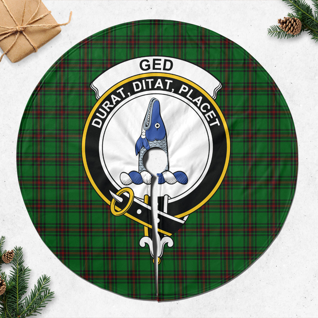 Ged Tartan Christmas Tree Skirt with Family Crest