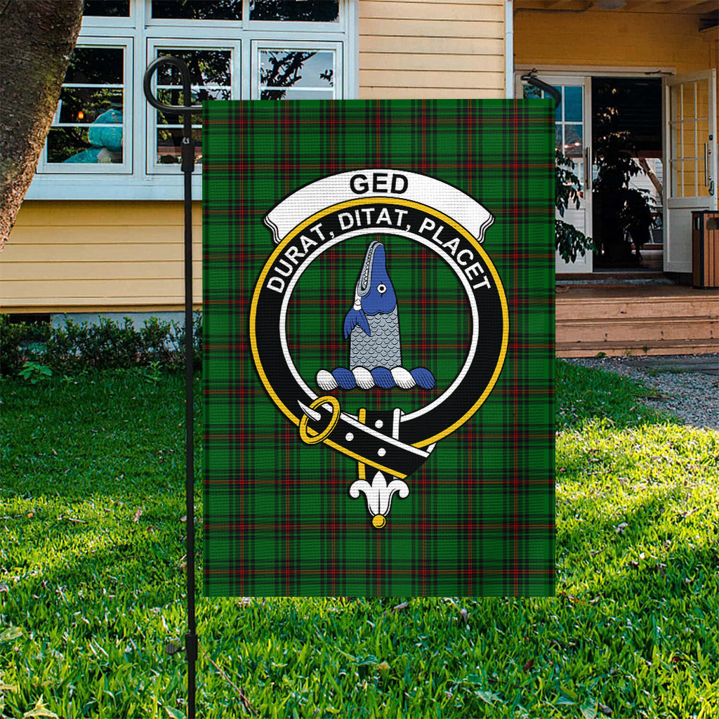 Ged Tartan Garden Flag with Family Crest