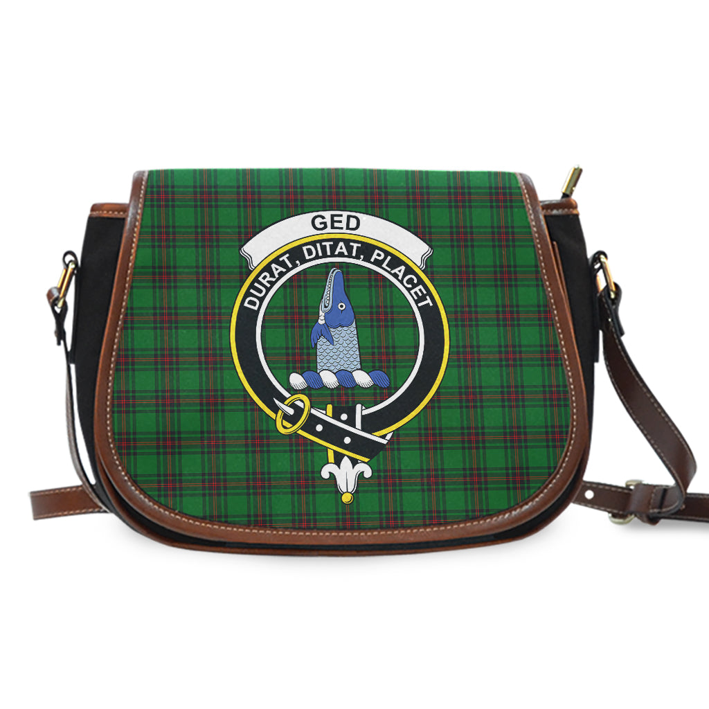 Ged Tartan Saddle Bag with Family Crest