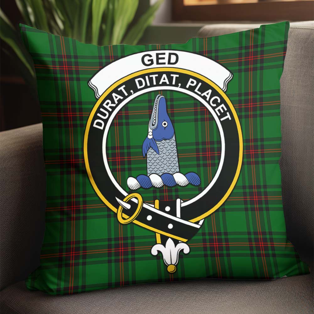 Ged Tartan Pillow Cover with Family Crest