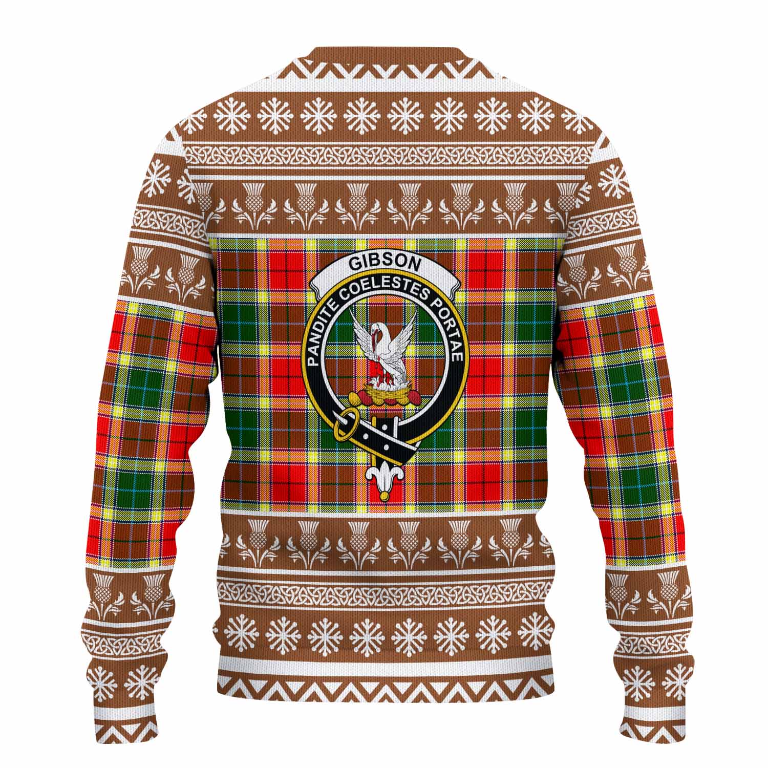 Gibson (Gibbs or Gibsone) Clan Tartan Christmas Ugly Sweater with Fami
