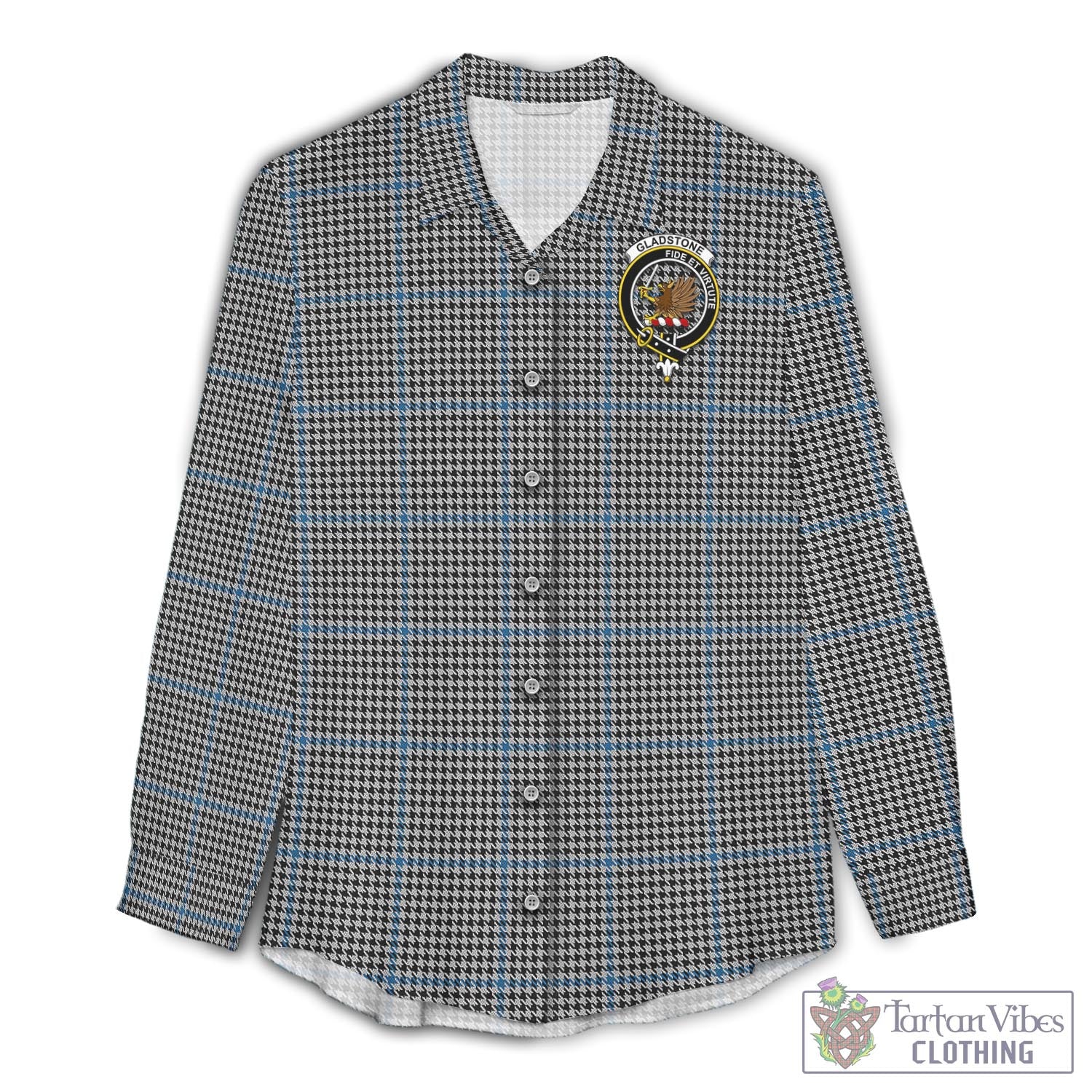 Gladstone Tartan Women's Casual Shirt with Family Crest