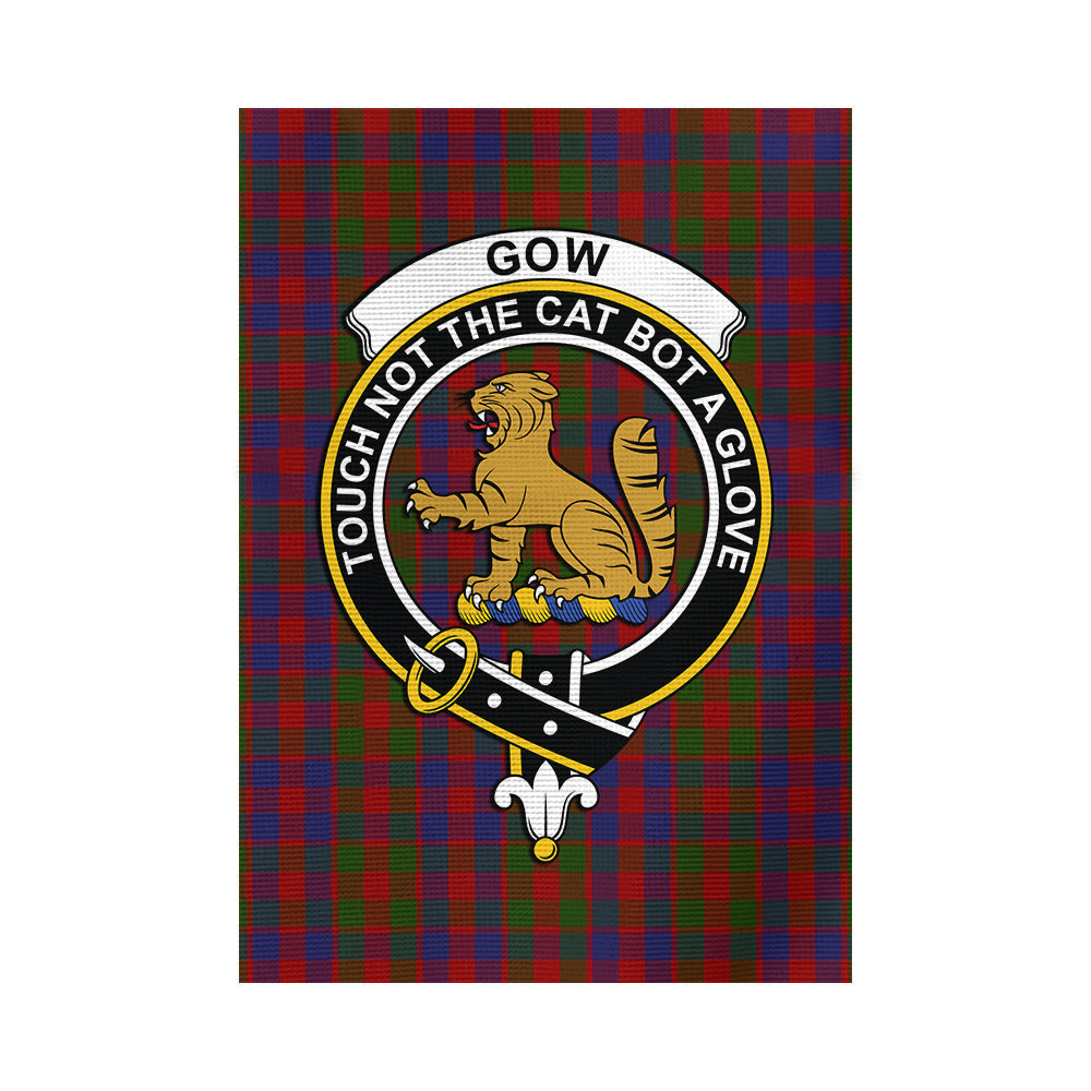 Gow Tartan Garden Flag with Family Crest