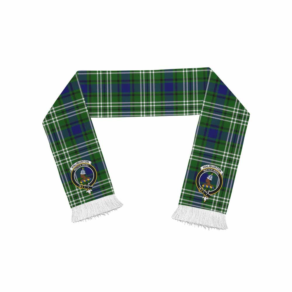 Haliburton Tartan Ruffneck Scarf with Family Crest