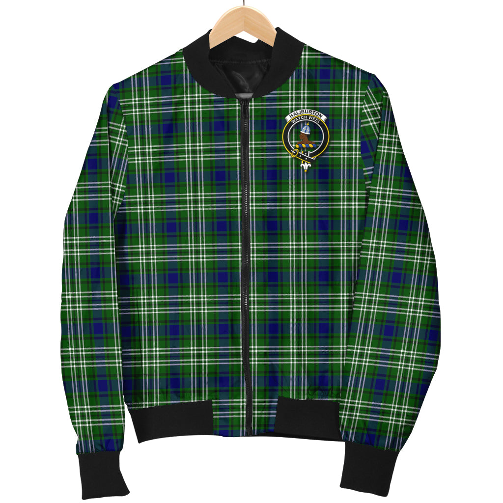 Haliburton Tartan Bomber Jacket with Family Crest