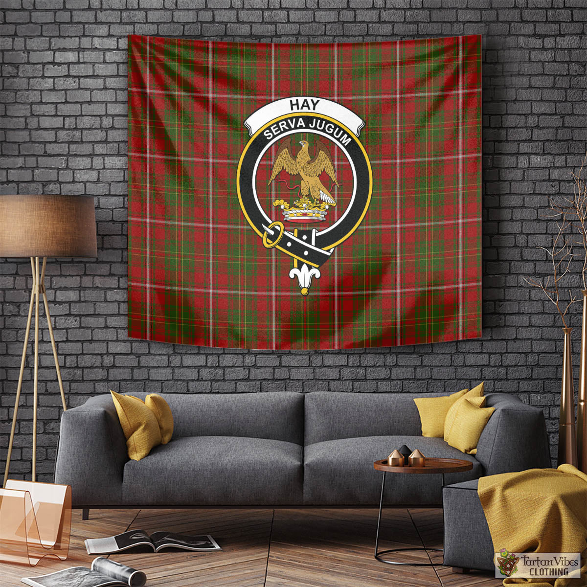 Hay Tartan Tapestry Wall Hanging and Home Decor for Room with Family C